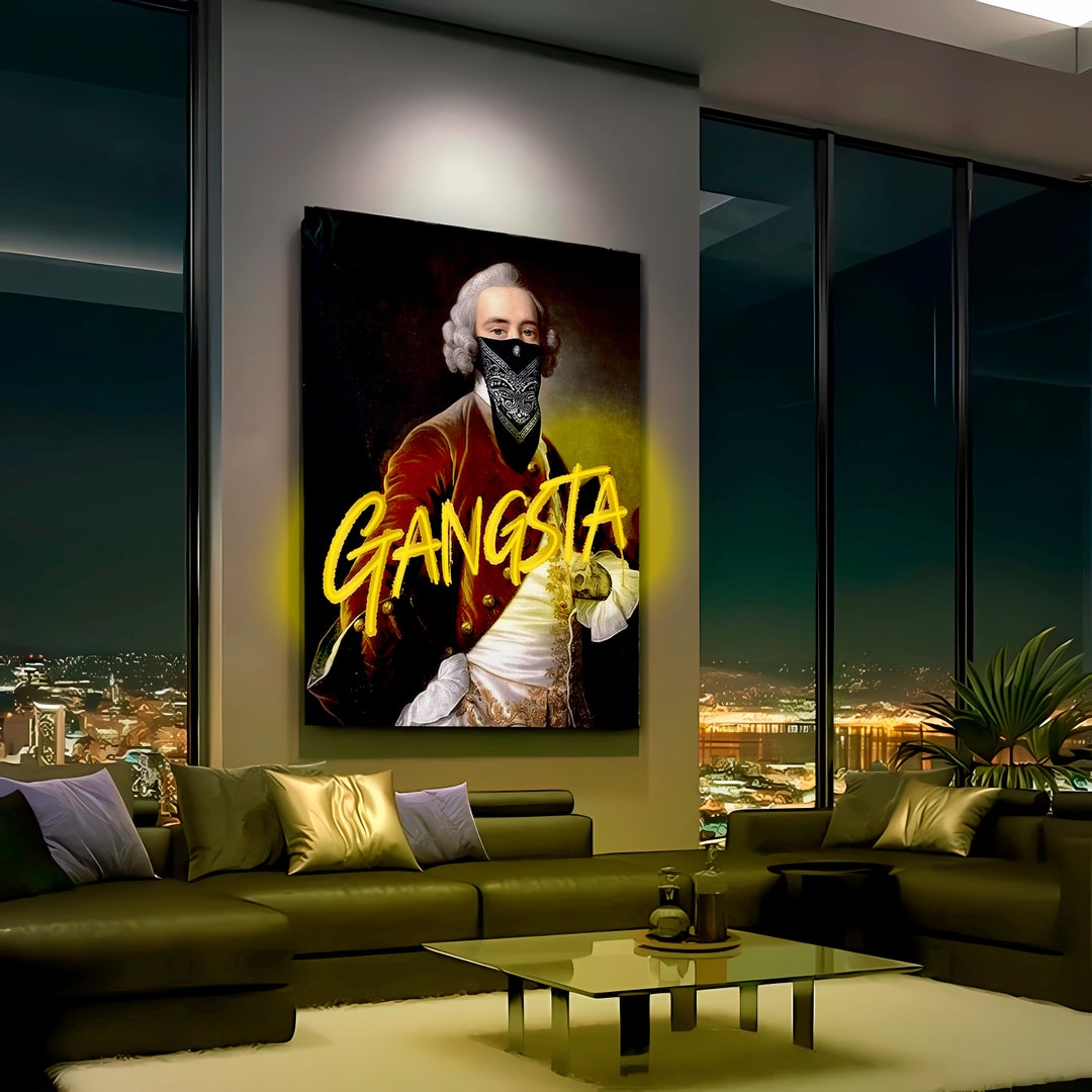 Neon Painting, Neon Gangsta, Neon Atmosphere, Wall Decor, Original Gift ...