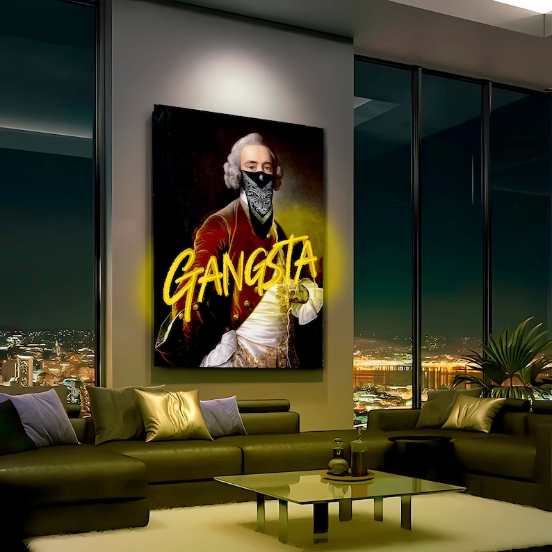 Neon Painting, Neon Gangsta, Neon Atmosphere, Wall Decor, Original Gift ...