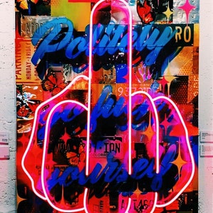 Rebellious Middle Finger Neon Sign - Bold Statement LED Light for ...