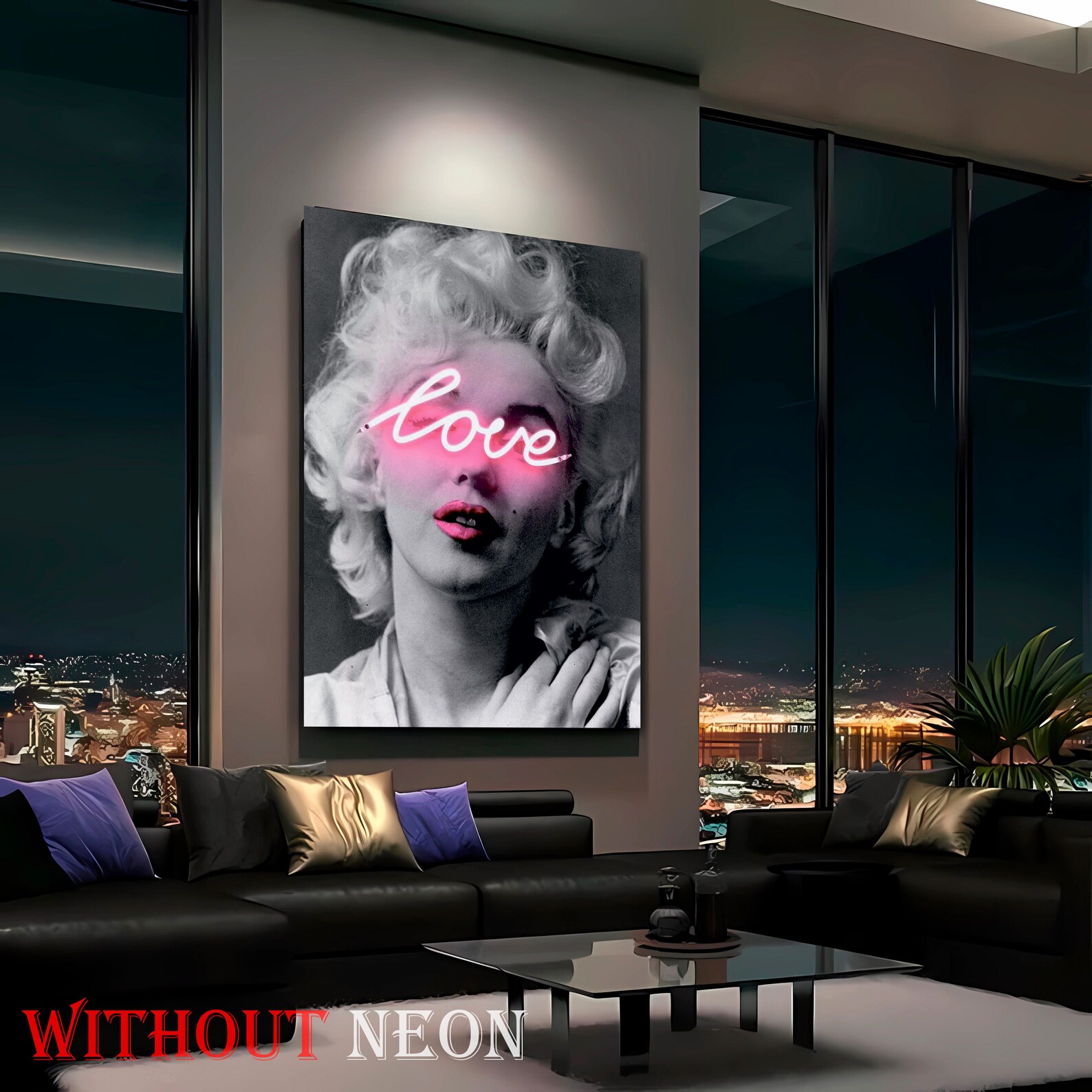 Neon Painting, Neon Marilyn Monroe, Neon Atmosphere, Wall Decor ...