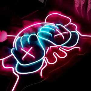 KAWS Neon Light, Kaws Decor, KAWS Inspired Neon Sign Modern Art LED ...