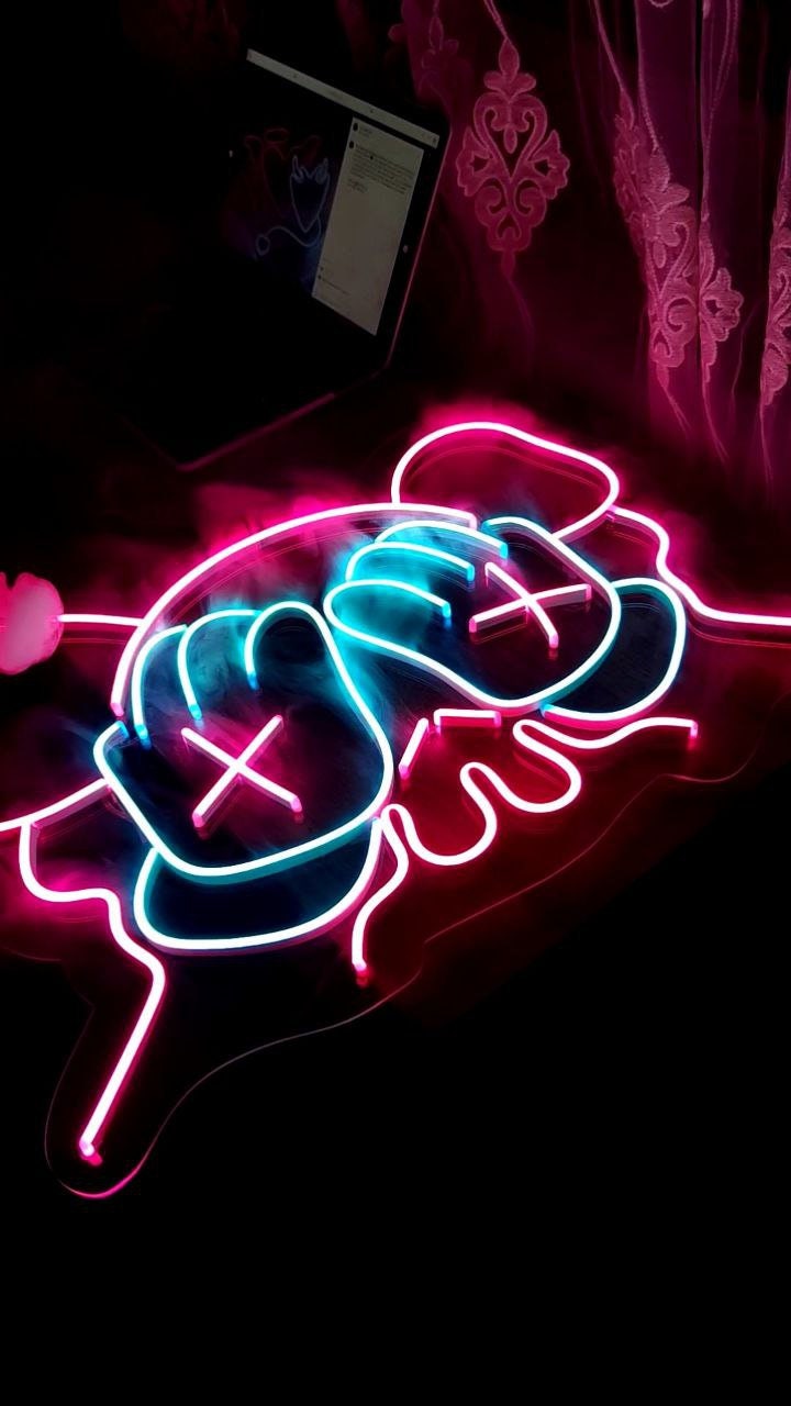 KAWS Neon Light, Kaws Decor, KAWS Inspired Neon Sign Modern Art LED ...