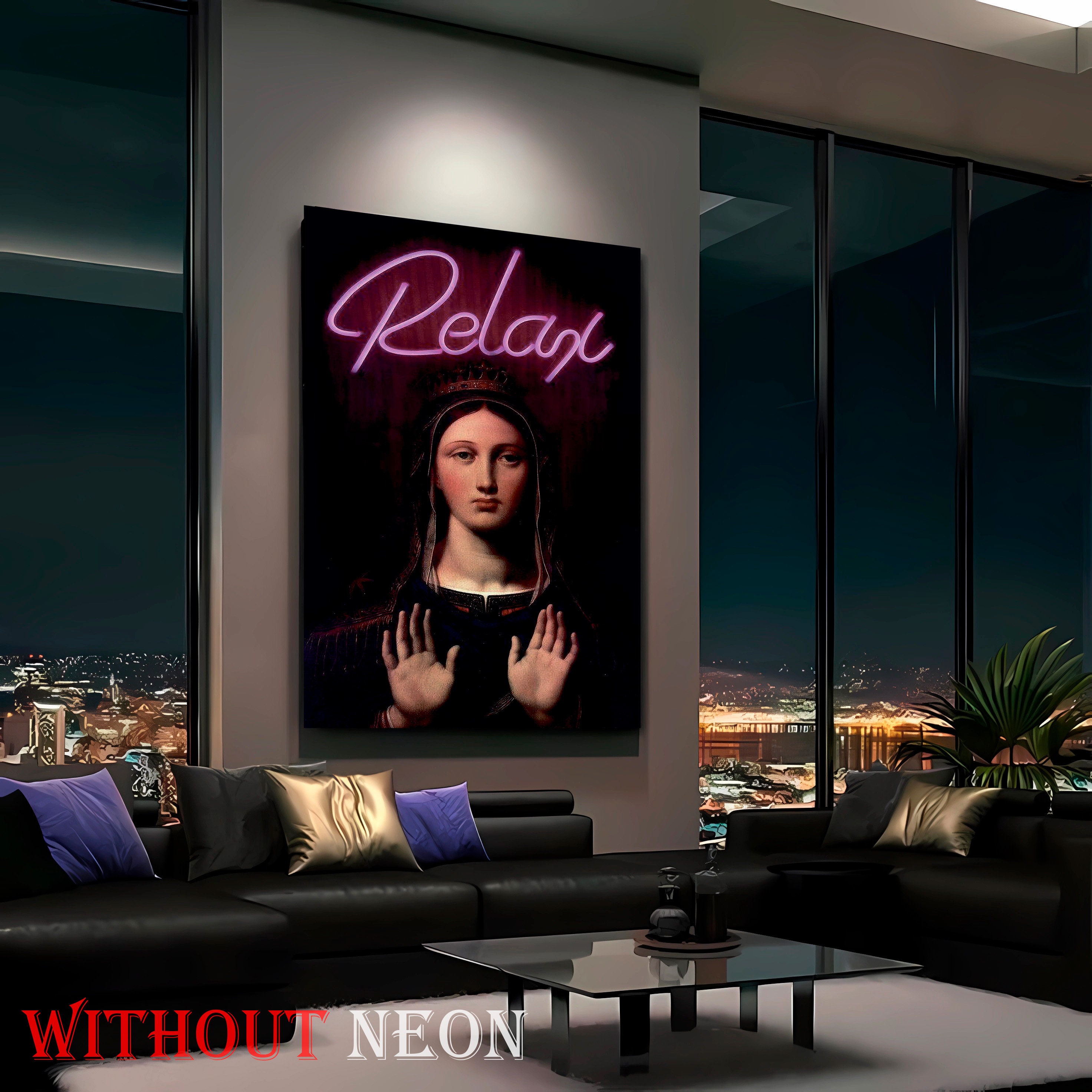 Neon Painting, Neon Relax, Neon Atmosphere, Wall Decor, Original Gift ...