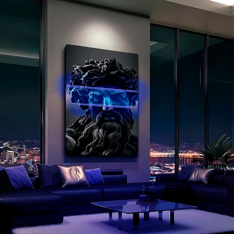 Neon NEPTUNE, Zeus, Poseidon, Neon Atmosphere, Wall Decor, Original ...