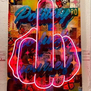 Rebellious Middle Finger Neon Sign - Bold Statement LED Light for ...
