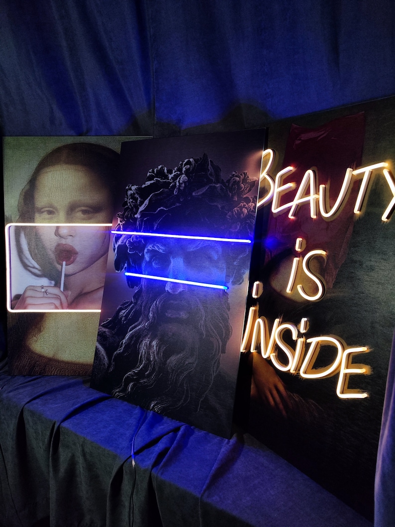 Neon NEPTUNE, Zeus, Poseidon, Neon Atmosphere, Wall Decor, Original ...