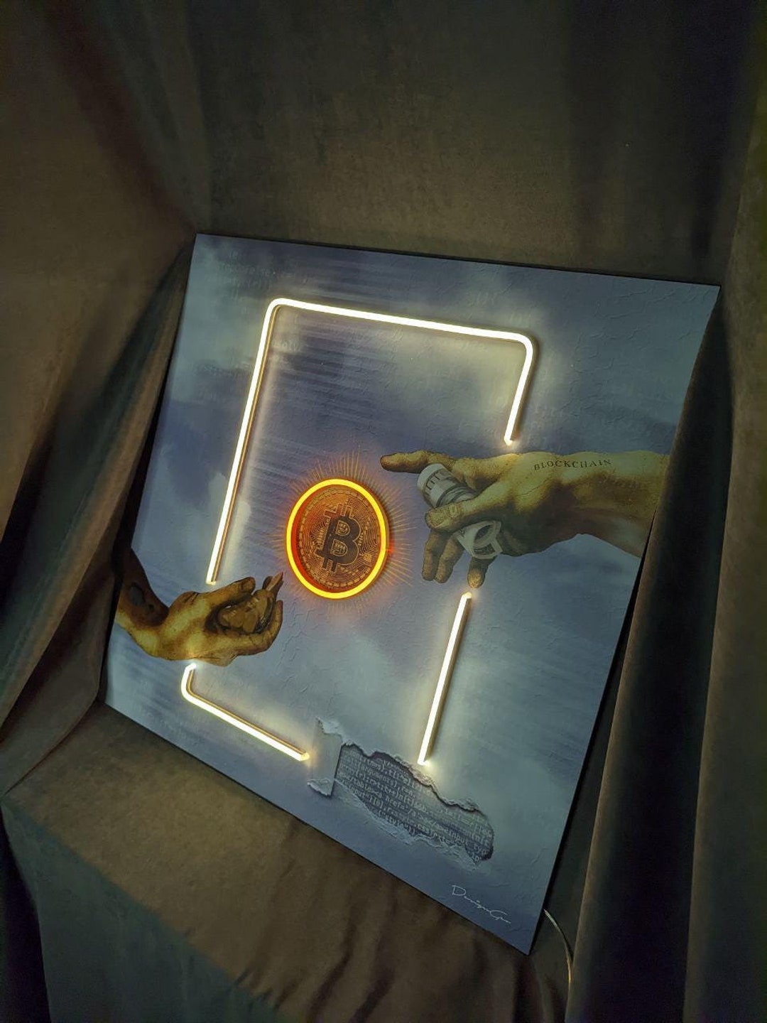 Bitcoin Neon LED Wall Art – Modern Blockchain and Crypto Currency Decor ...