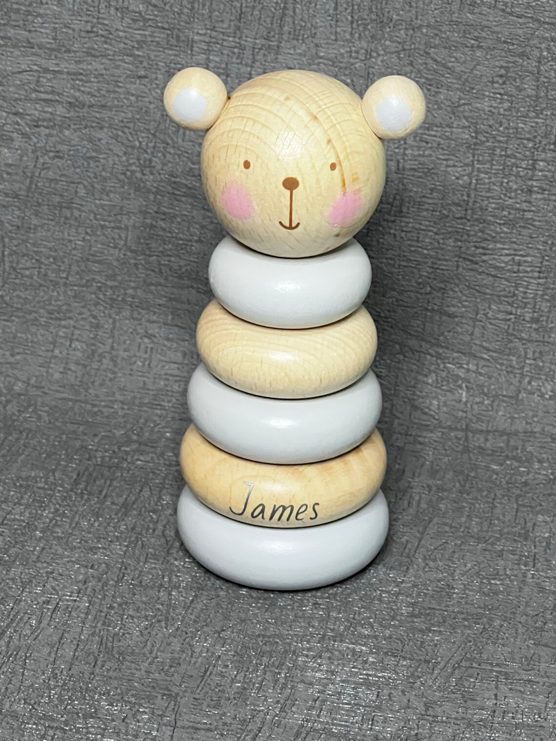 Personalised Wooden Stacking Rings - Etsy