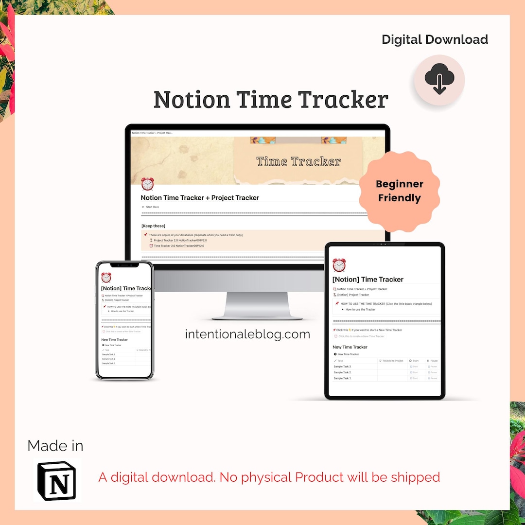Notion Time Tracker Gentle Flow, Simple and Easy to Use, Beginner ...