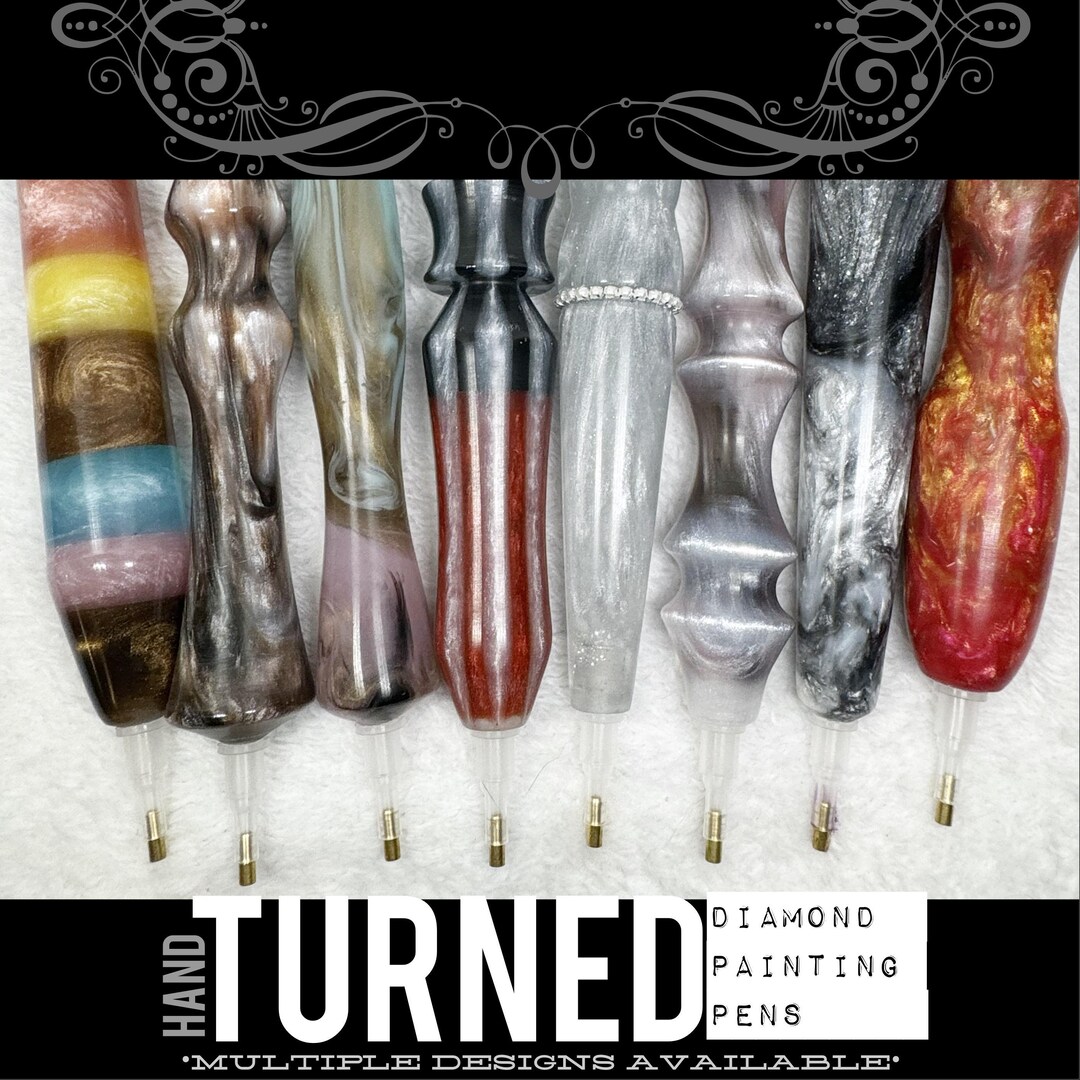 Hand Turned Resin Diamond Painting/gem Art Pen-multiple Designs ...