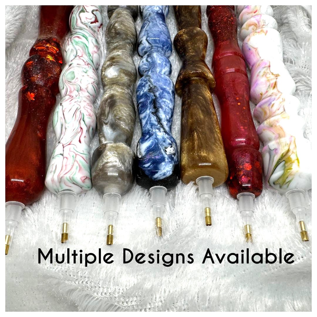 Hand Turned Resin Diamond Painting/gem Art Pen-pearl/blue - Etsy