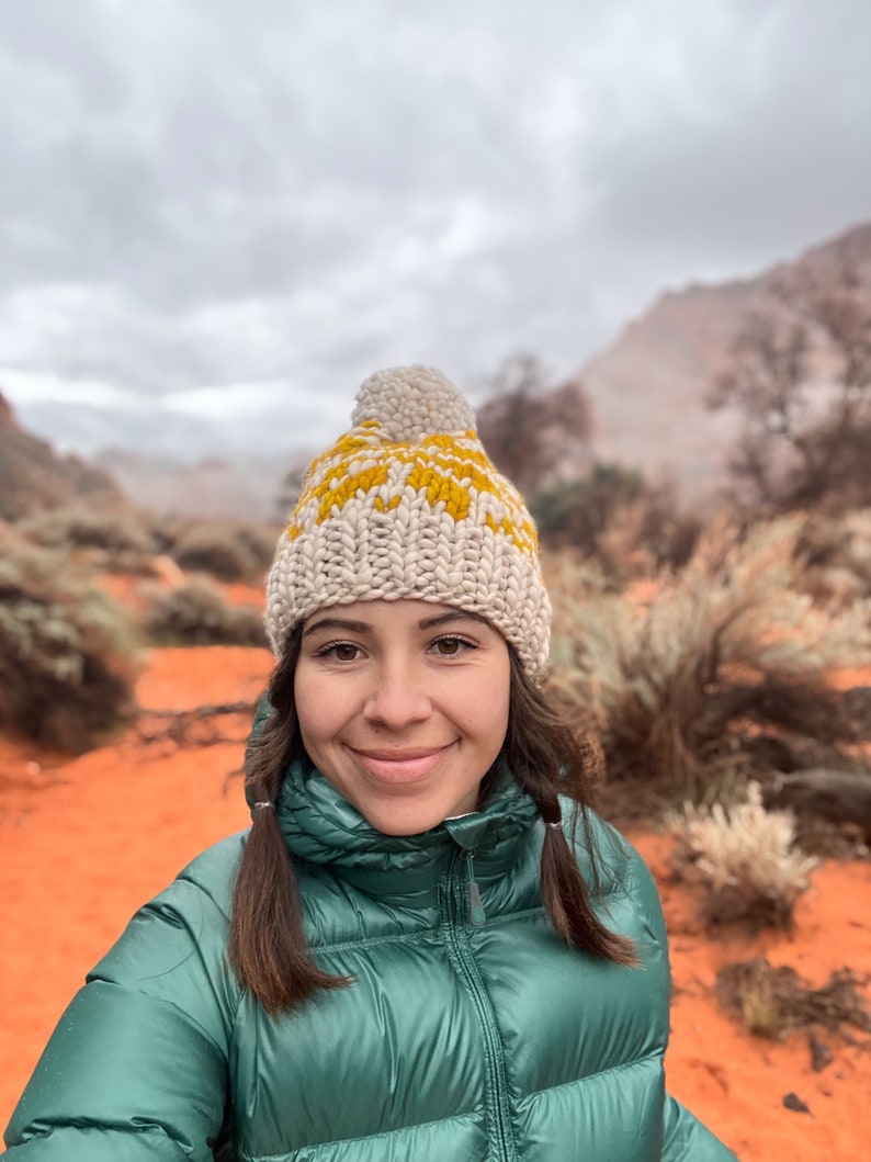 KNITTING PATTERN Snow Bunny Beanie Quick and Thick Fair Isle Project - Etsy