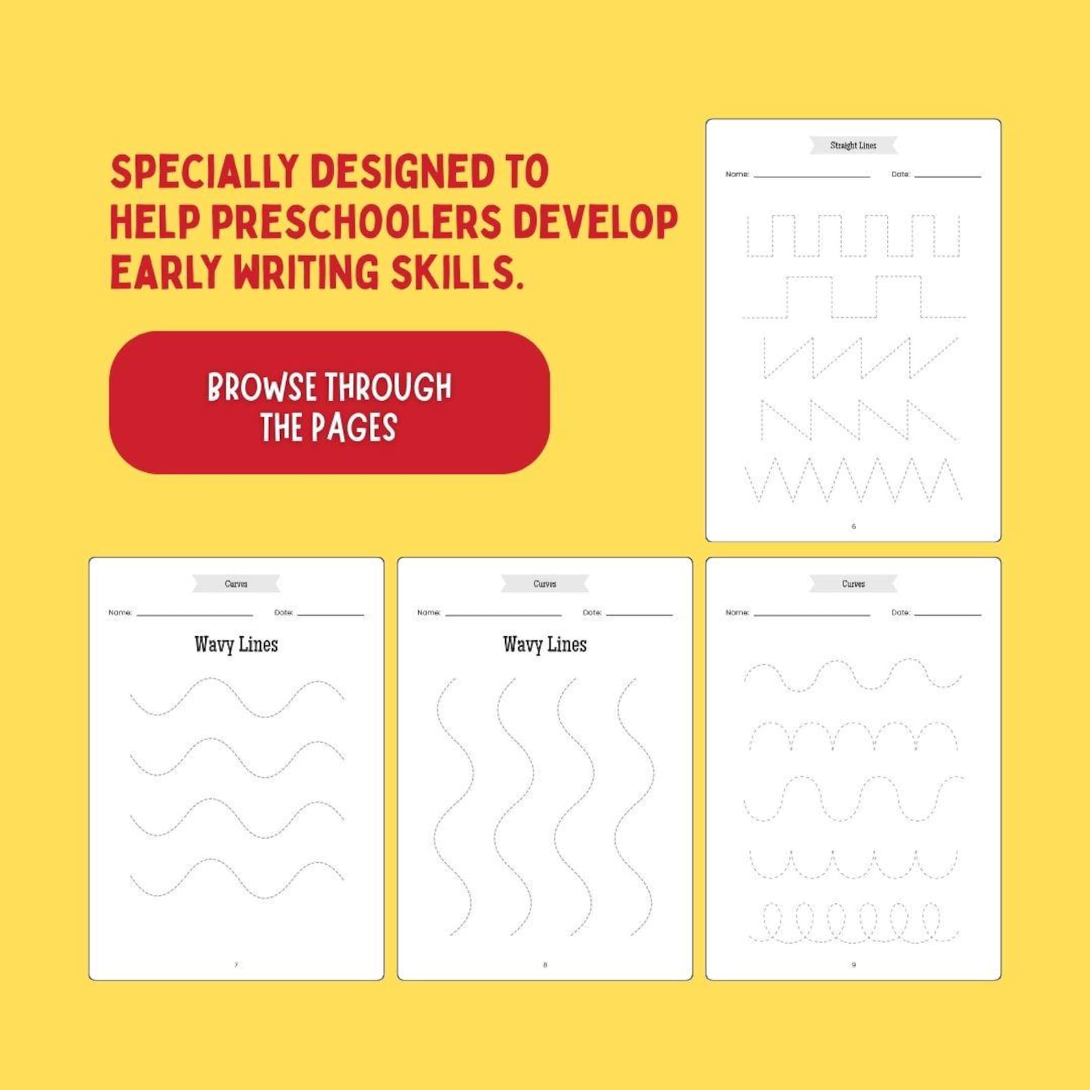 Printable Tracing Shapes and Lines Workbook Activity Learning to Write ...