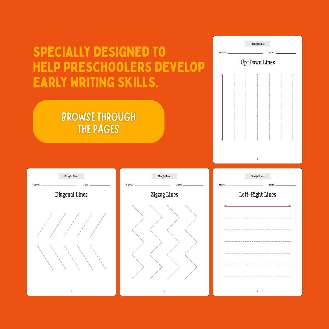 Printable Tracing Shapes and Lines Workbook Activity Learning to Write ...