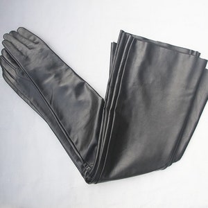 Custom Ladies Long Leather Gloves Handmade Opera Minimalist Vintage ...