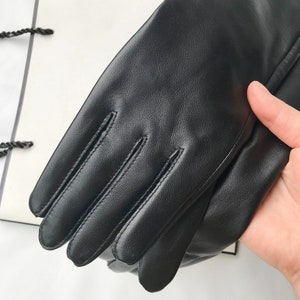 Custom Ladies Long Leather Gloves Handmade Opera Minimalist Vintage ...