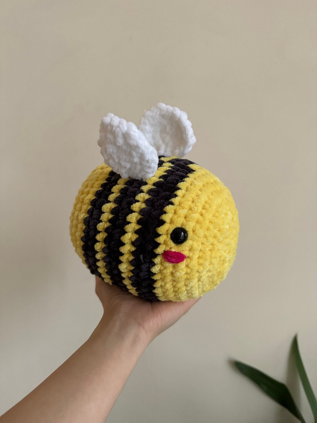 Crochet Jumbo Bee | Handmade Stuffed Animal Snuggle Buddy - Etsy