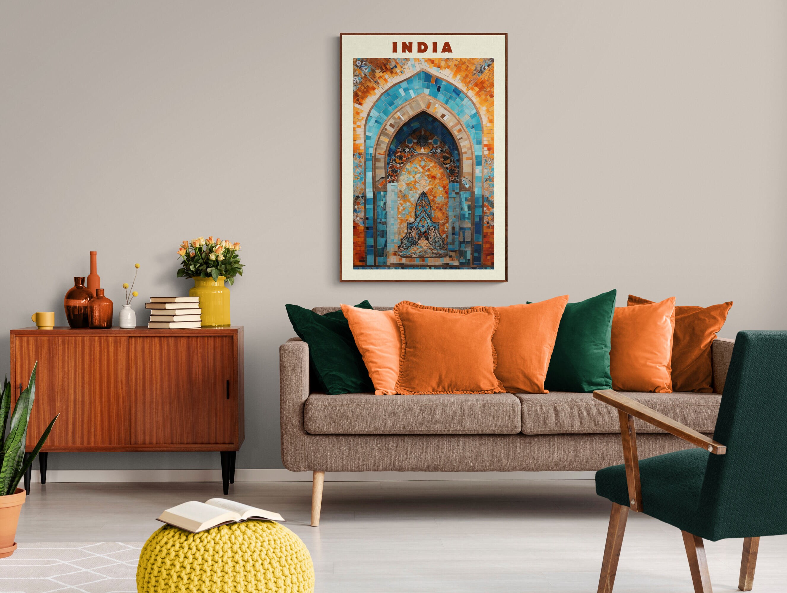 India Travel Poster India Art Print Indian Wall Art Colorful Wall Decor ...