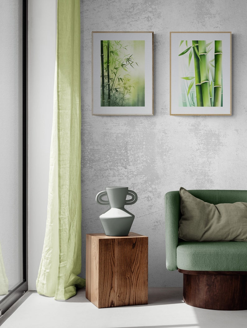 Bamboo Printable Poster Set of 2 Bamboo Painting Botanical Wall Art ...