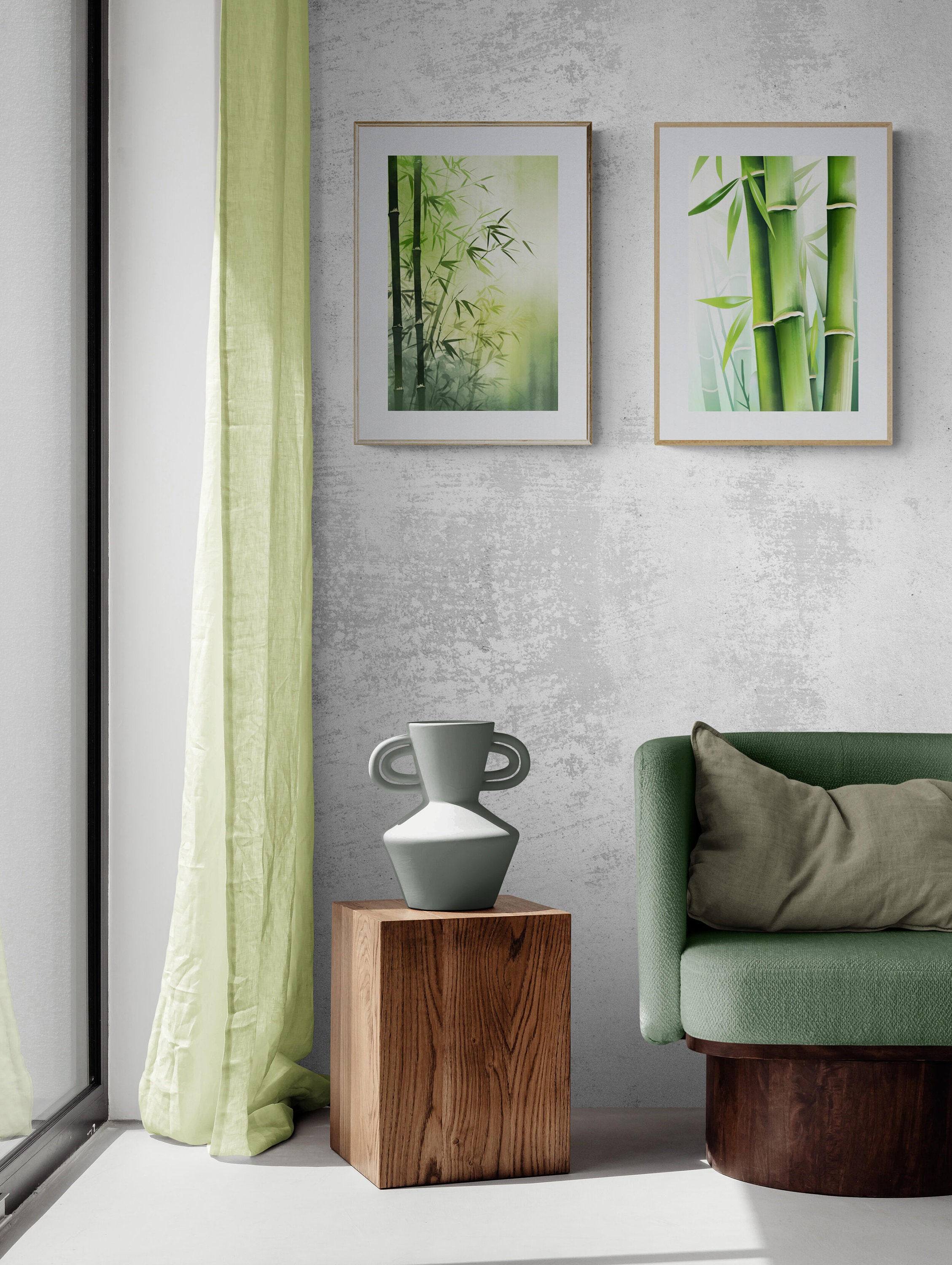 Bamboo Printable Poster Set of 2 Bamboo Painting Botanical Wall Art ...