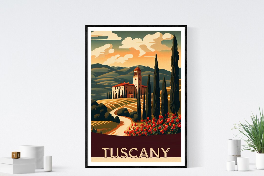 Italy Printable, Travel Poster, Tuscany, Vintage Wall Art, Instant ...