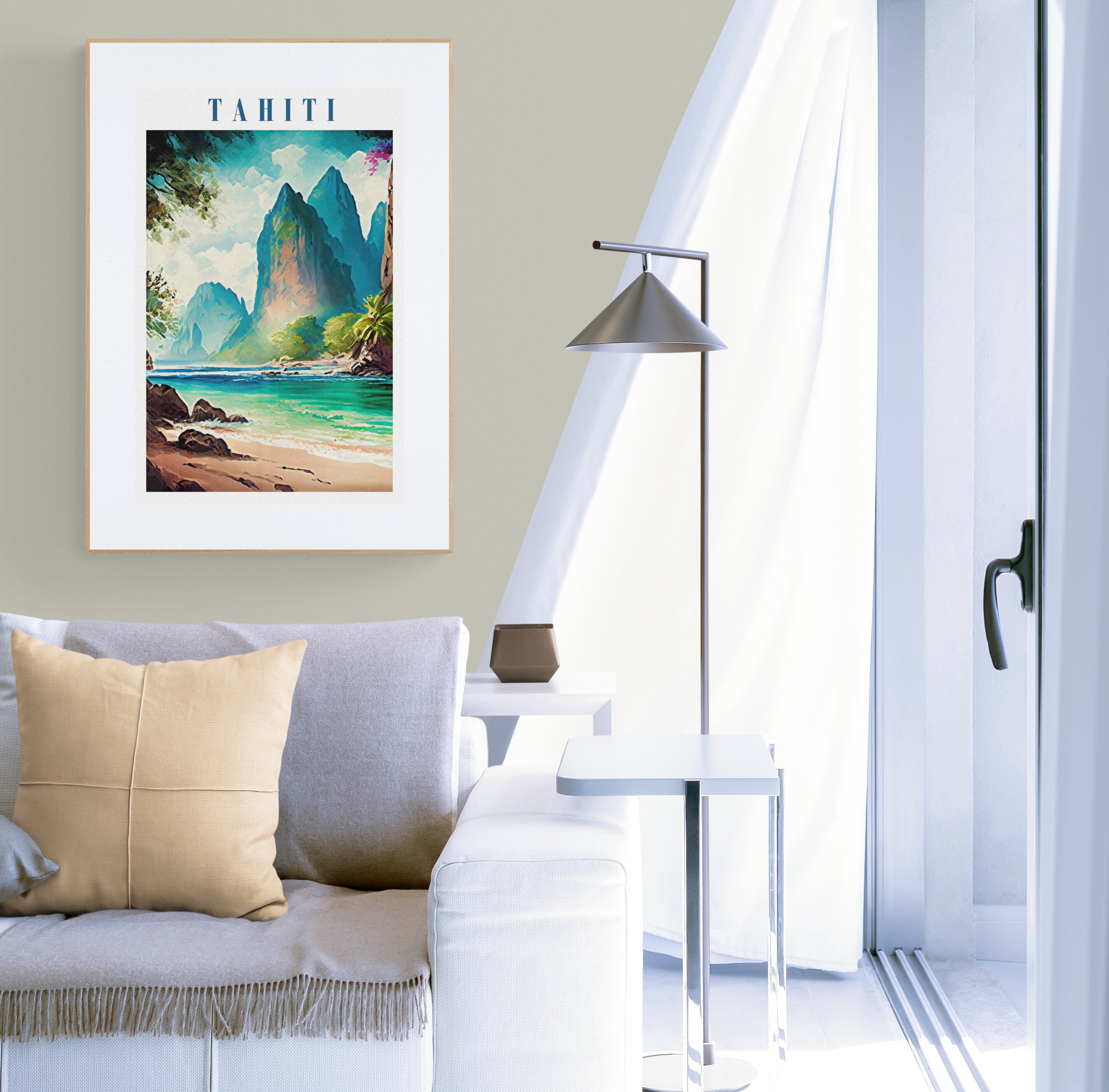 Digital Download Tahiti Poster Art Print Tropical Wall Decor Travel ...