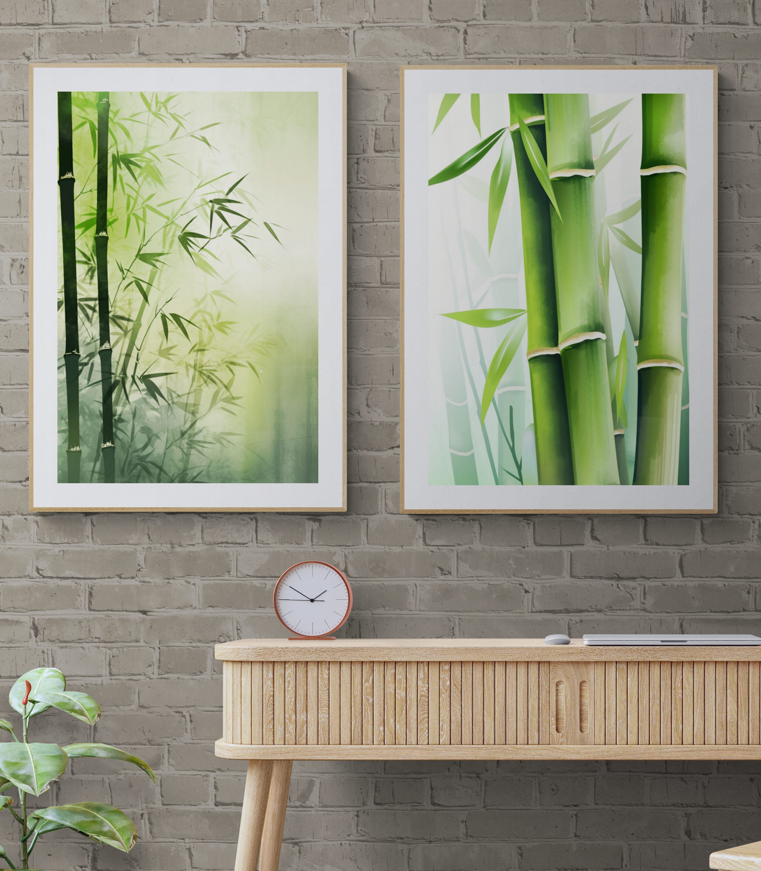 Bamboo Printable Poster Set of 2 Bamboo Painting Botanical Wall Art ...