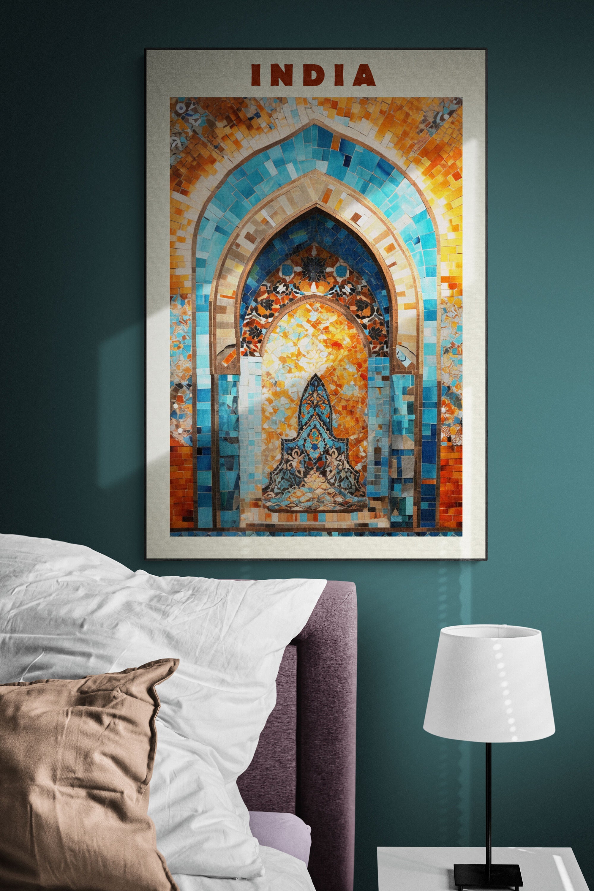 India Travel Poster India Art Print Indian Wall Art Colorful Wall Decor ...