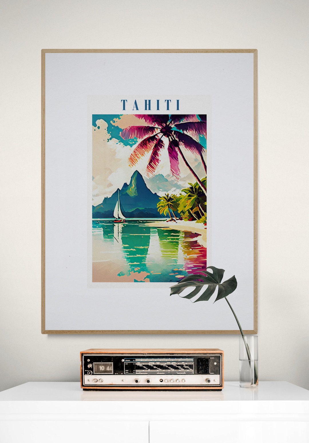 Digital Download Tahiti Poster Art Print Tropical Wall Decor Travel ...