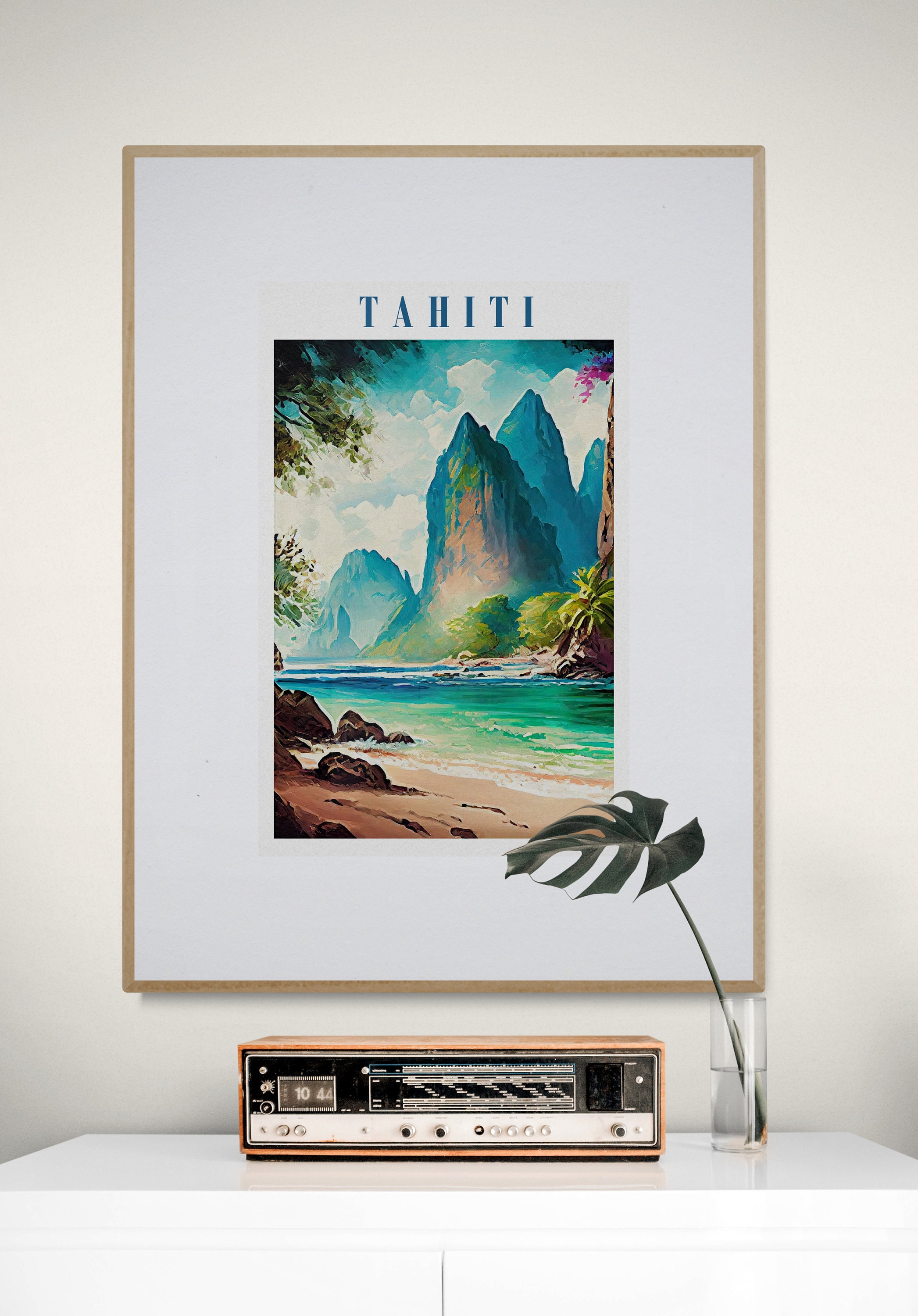 Digital Download Tahiti Poster Art Print Tropical Wall Decor Travel ...
