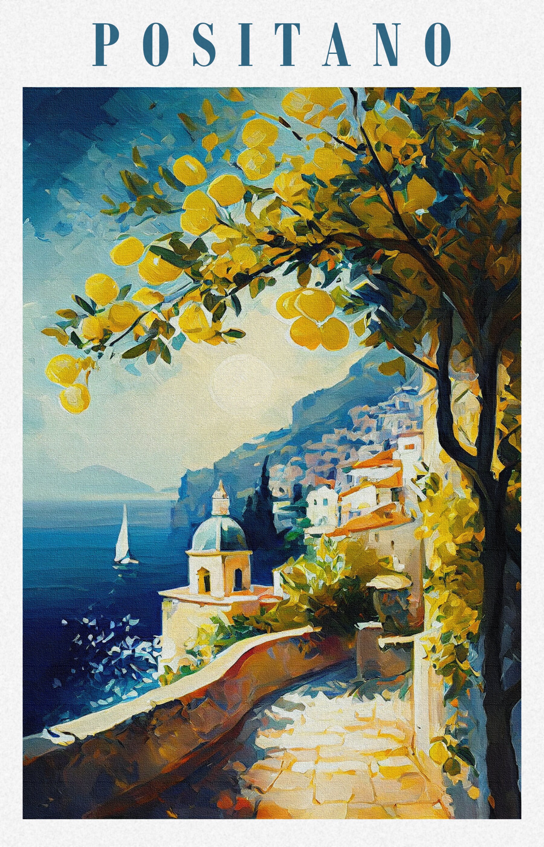 Positano Print Italy Art Print Positano Wall Decor Italy Vintage Poster ...