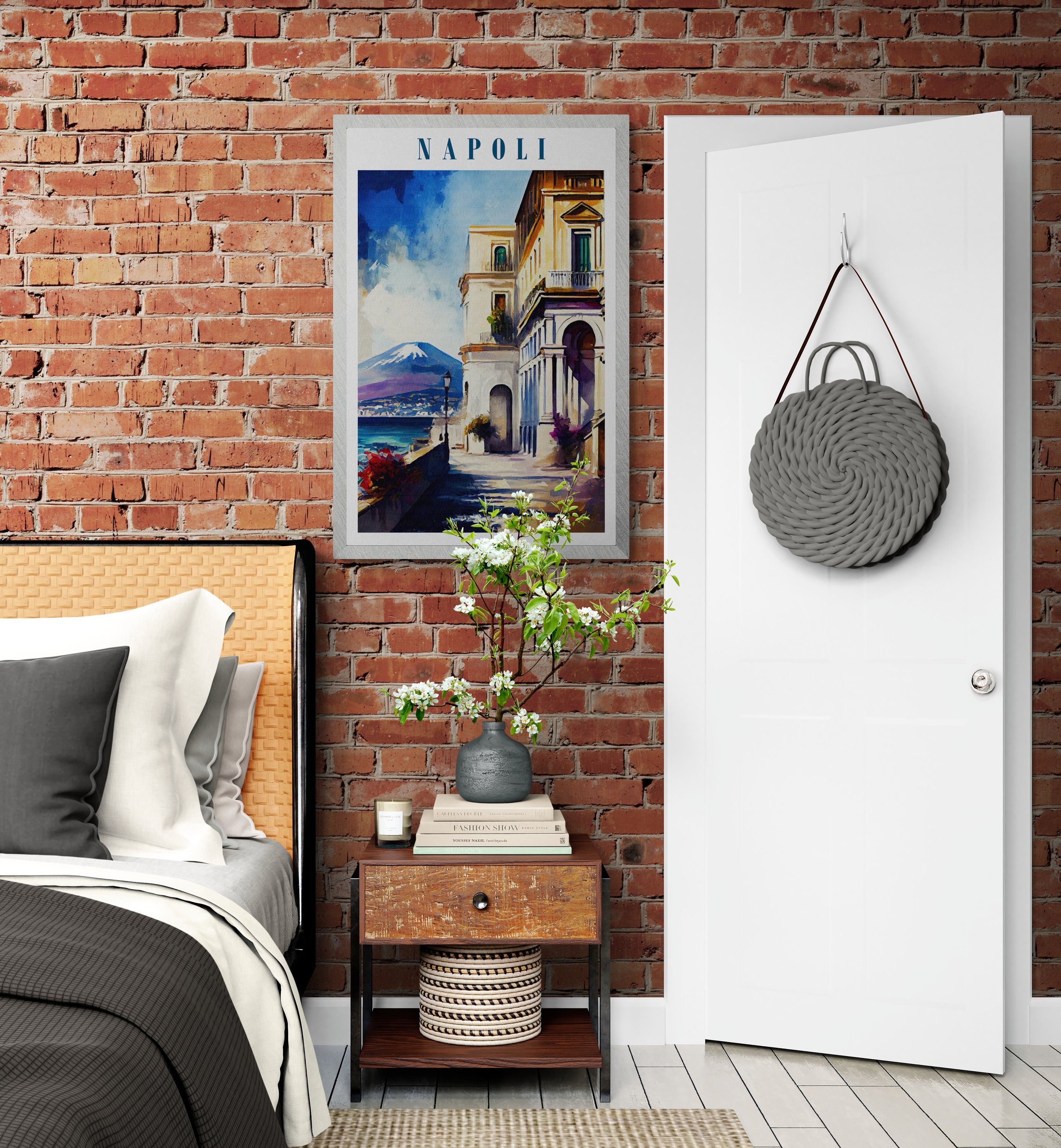 Napoli Vintage Cityscape Printable Art Travel Poster Italy Wall Decor ...