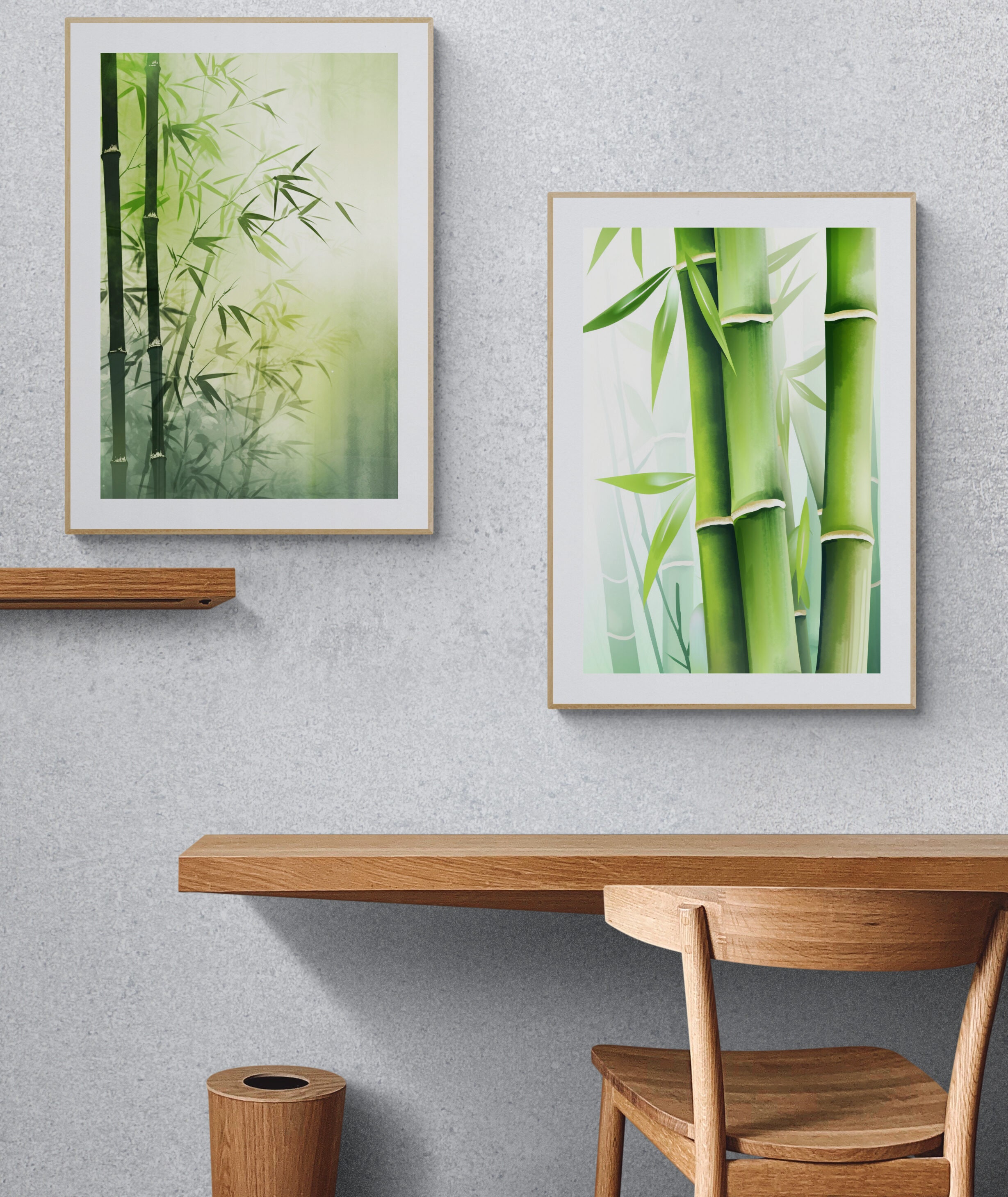 Bamboo Printable Poster Set of 2 Bamboo Painting Botanical Wall Art ...
