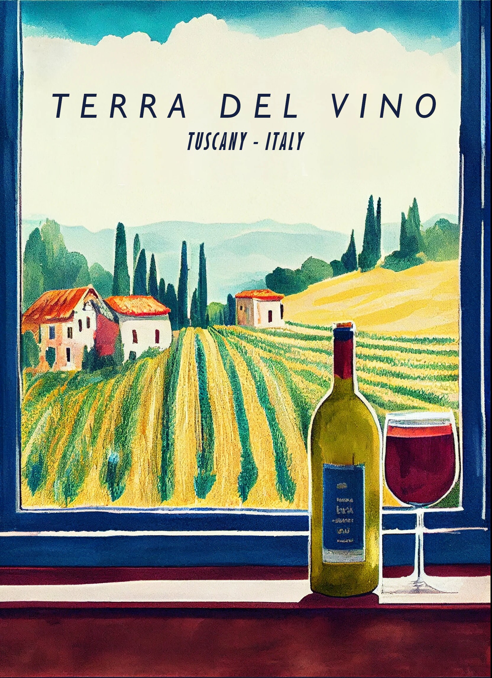 Tuscany Vintage Poster Digital Print Wine Lover's Collection Digital ...