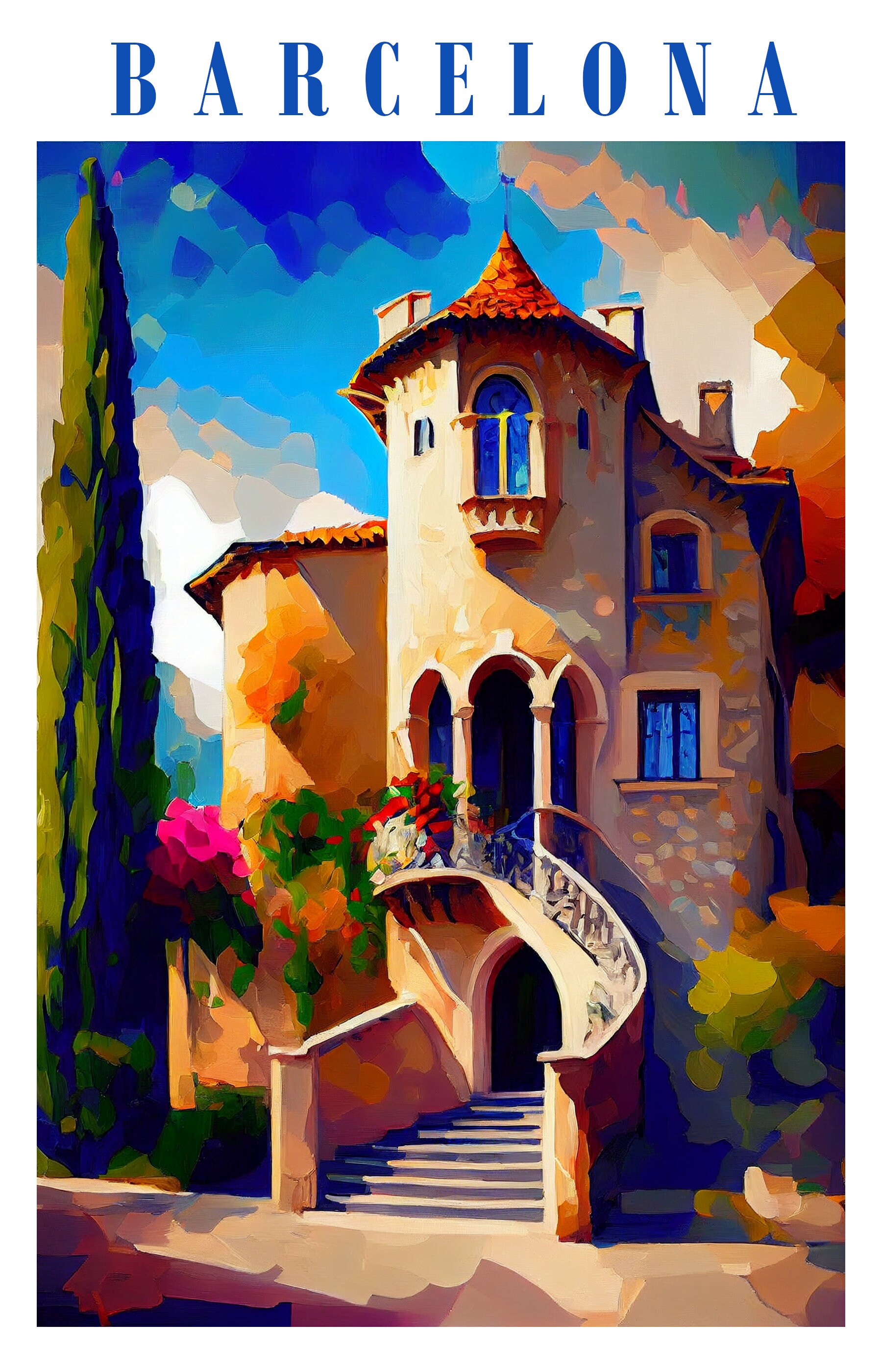 Travel Poster Set Paris Barcelona Rome Digital Print Barcelona Poster ...