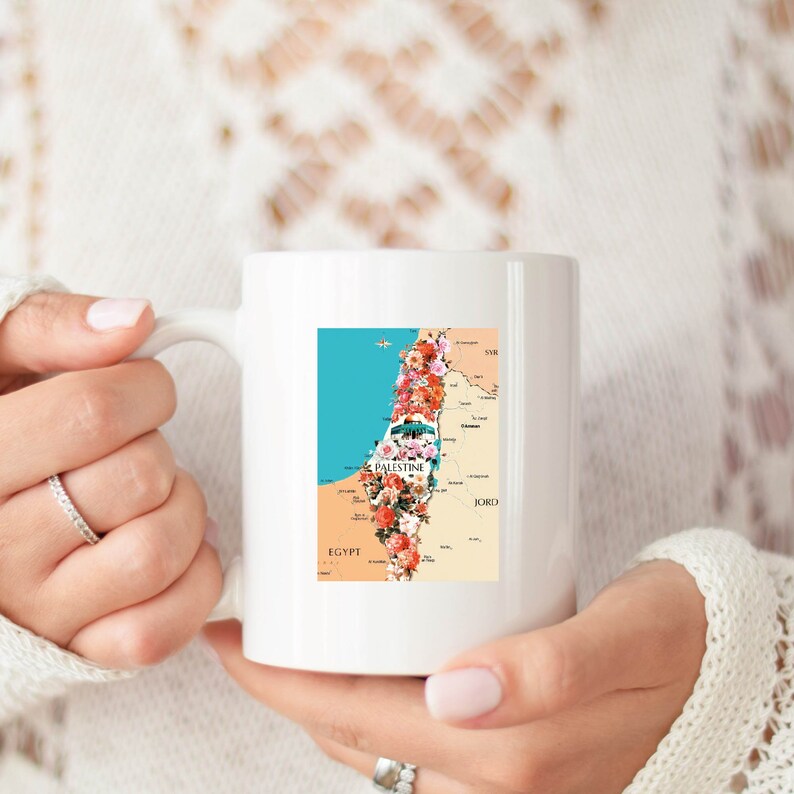 Free Palestine Map Mug Free Gaza Cup Freedom Mugs Protest Cups Equality ...