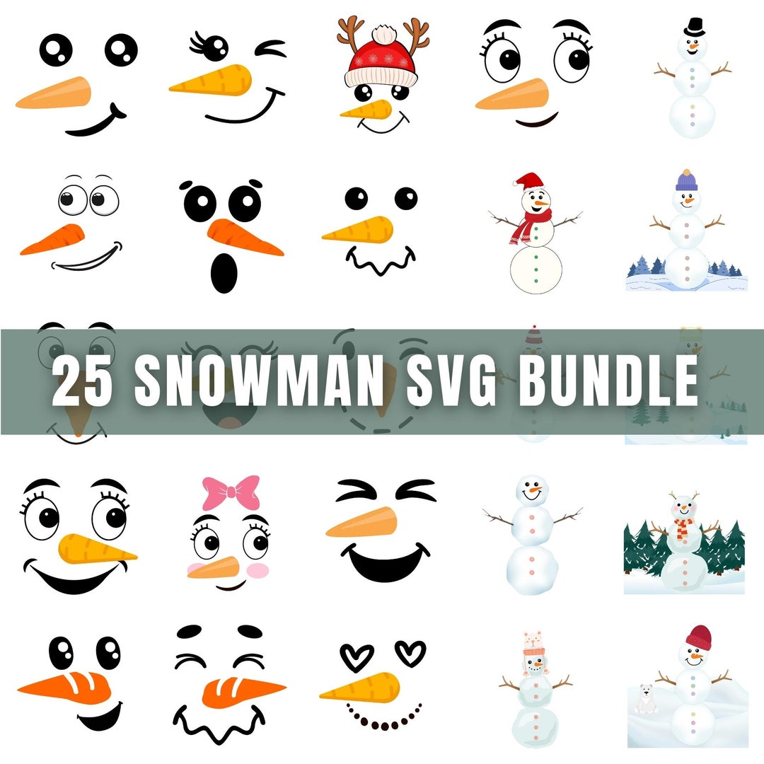 Snowman Face Svg, Snowman Svg, Snowman Faces Svg, Snowman Clipart ...