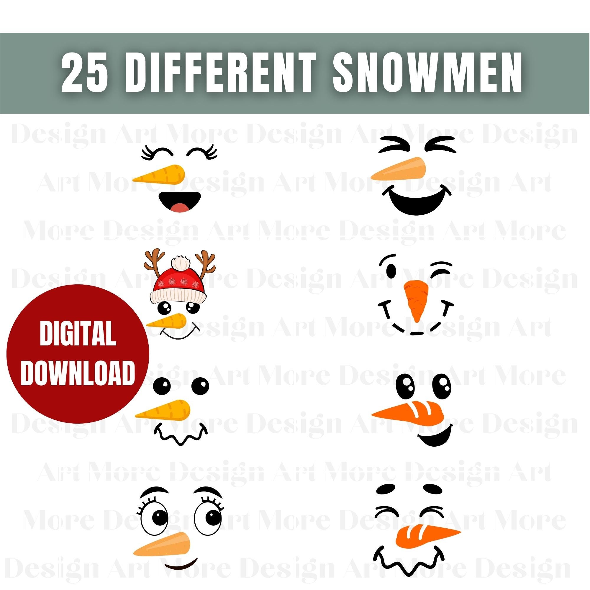Snowman Face Svg, Snowman Svg, Snowman Faces Svg, Snowman Clipart ...