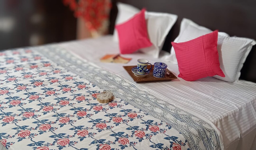 Block Printed Reversible Double Bed Cotton Dohar Cotton Blanket Queen ...