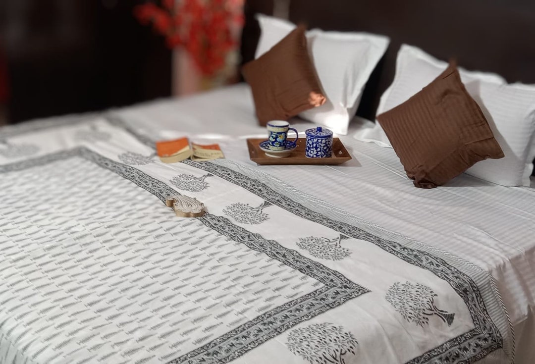 Block Printed Reversible Double Bed Cotton Dohar Cotton Blanket Queen ...