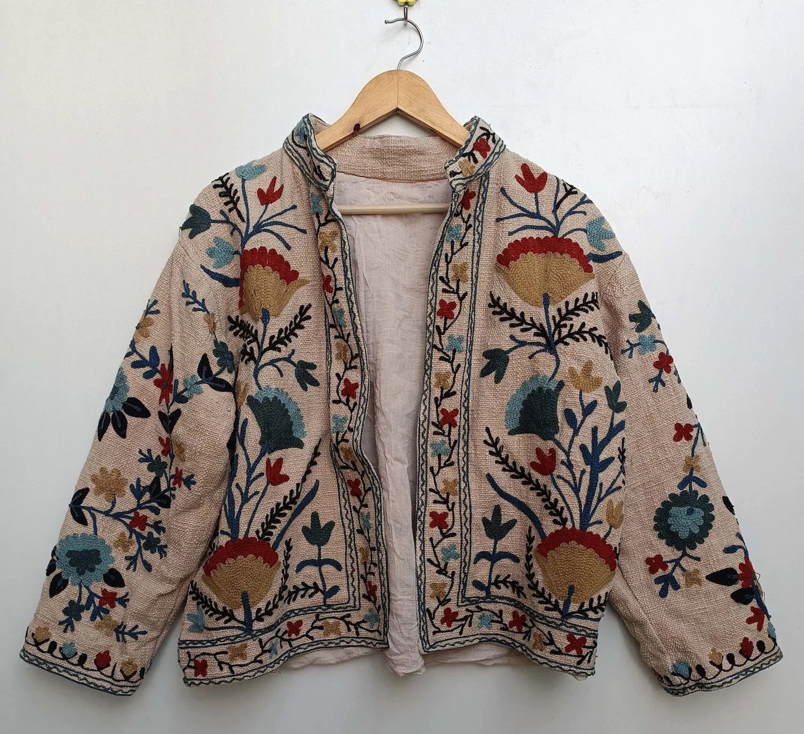 Cotton Suzani Hand Embroidery Jacket Coat | Womens Jackets | Winter ...