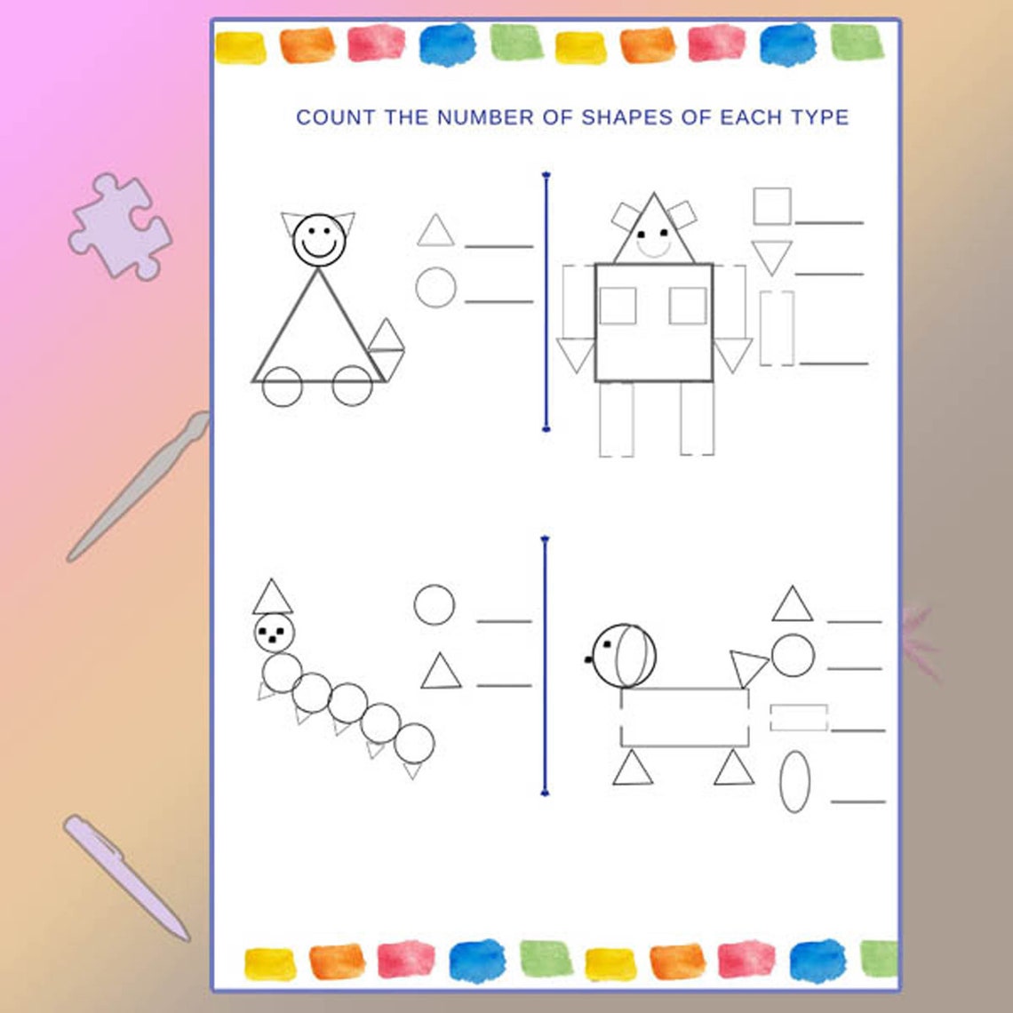 Printable Worksheets for Fun Learning, Ages 6-8. - Etsy