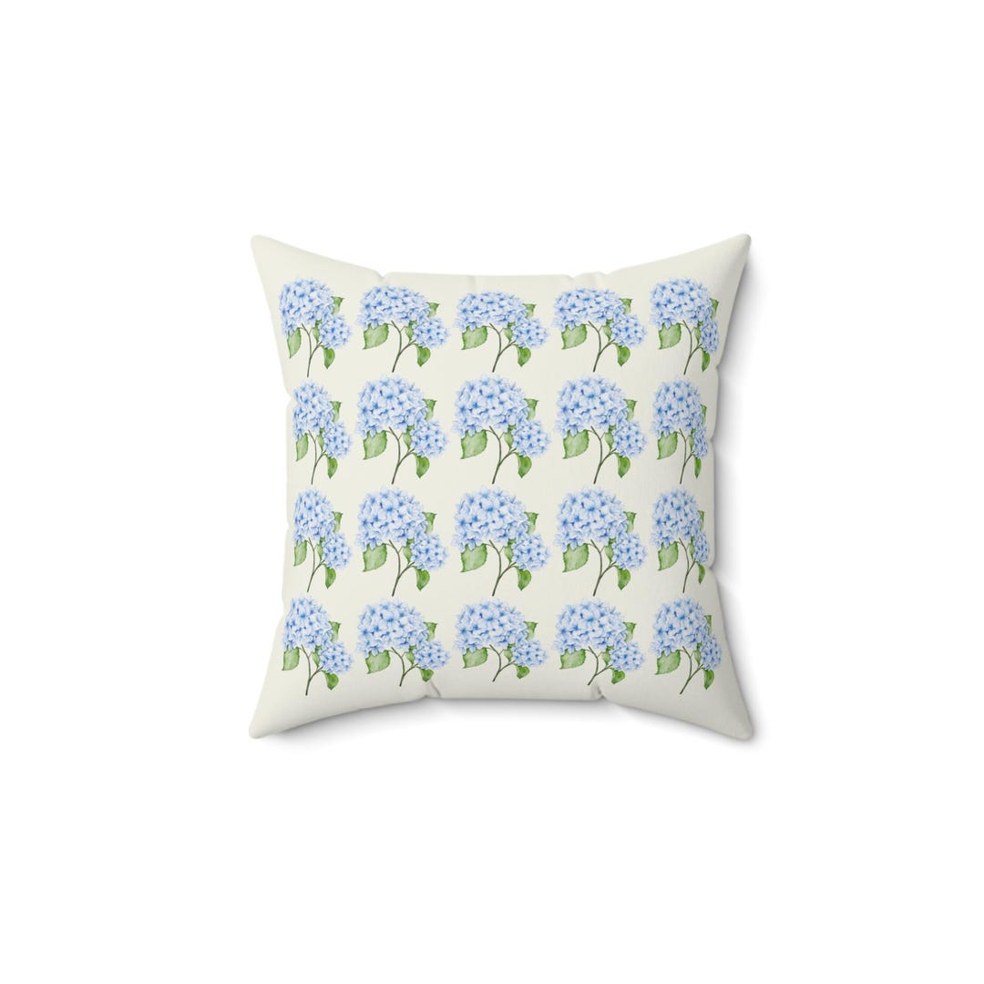 Blue Hydrangea Pillow - Etsy