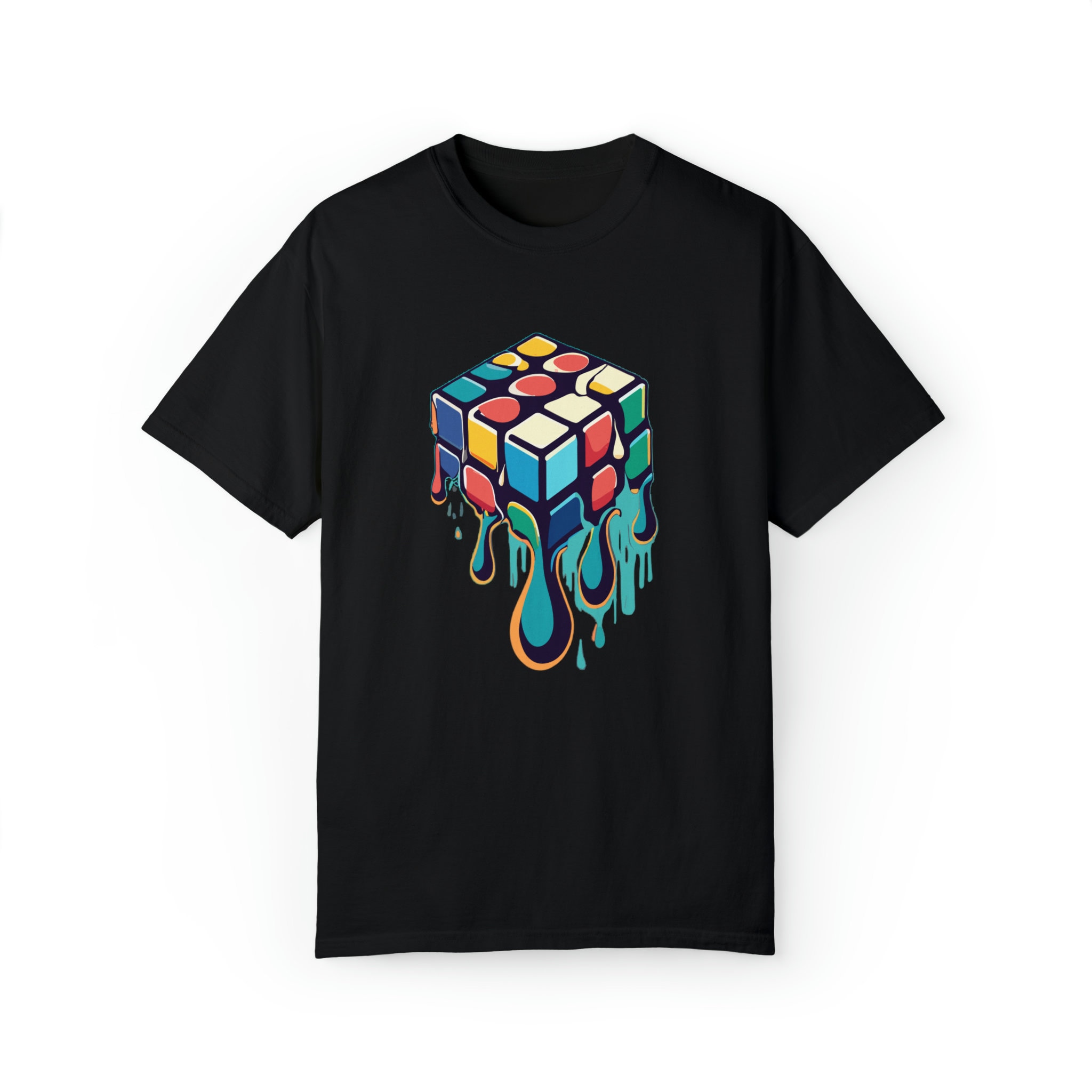 Unique Melting Cube Pattern Tee | Puzzle Lover's Shirt | Geometric ...