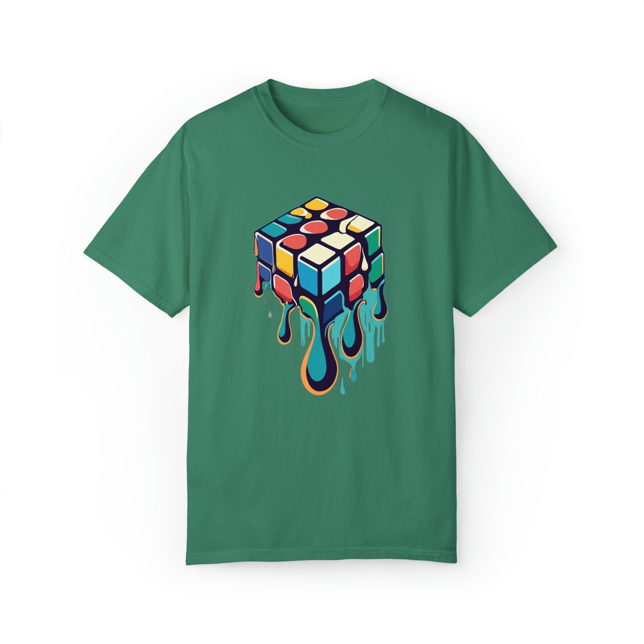 Unique Melting Cube Pattern Tee Puzzle Lover's Shirt Geometric Design ...