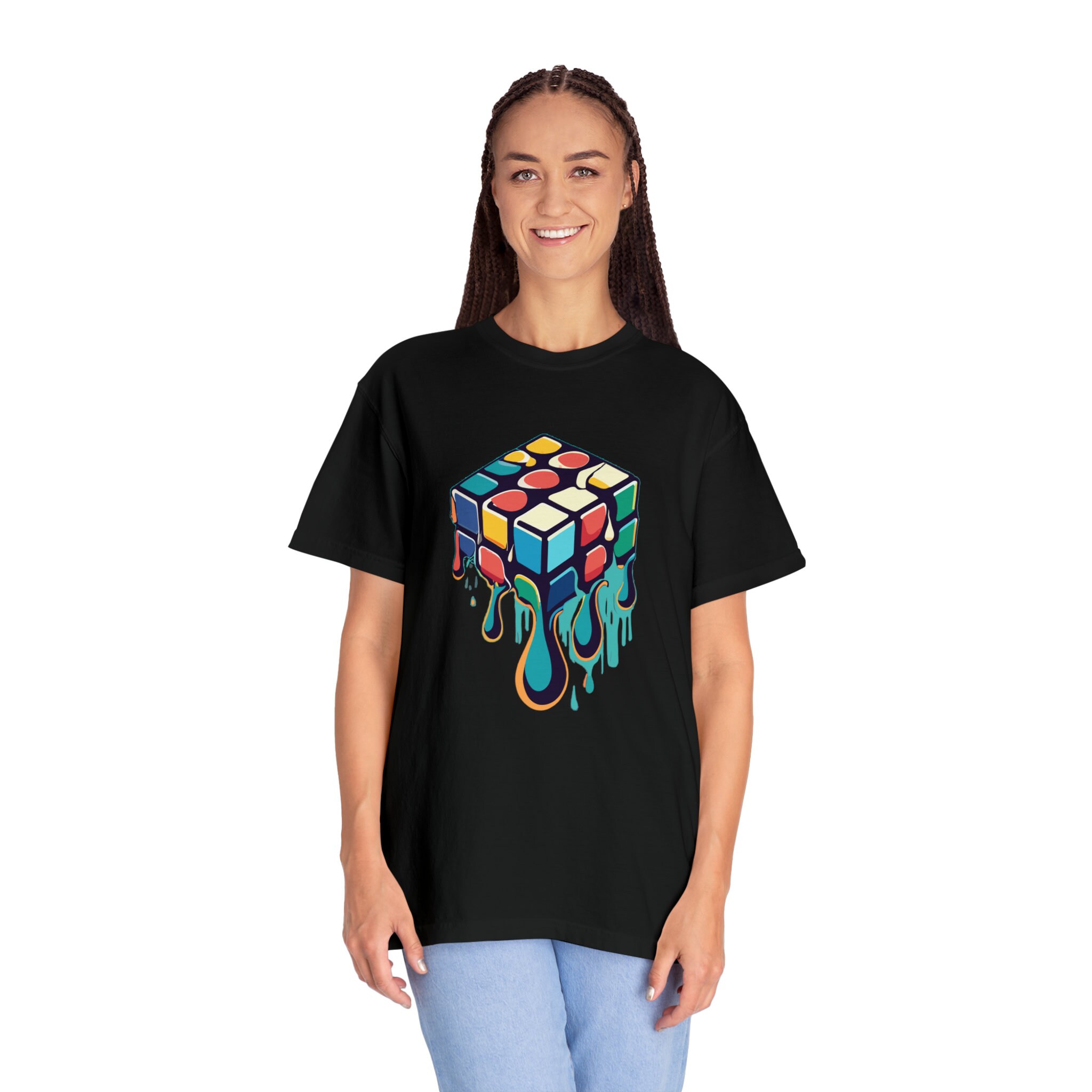 Unique Melting Cube Pattern Tee | Puzzle Lover's Shirt | Geometric ...