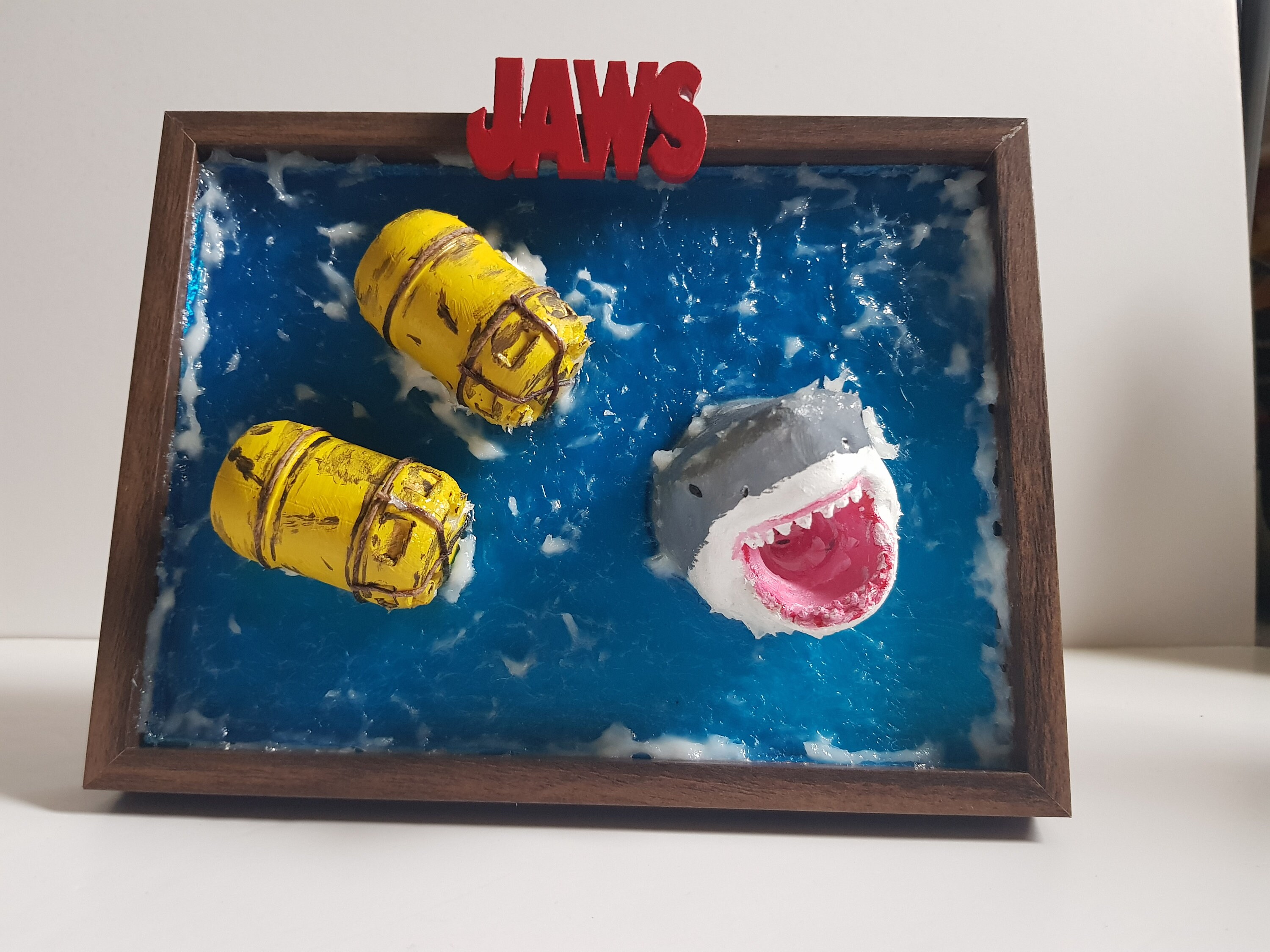 JAWS Diorama Desk Wall Poster Art. Handmade in the U.K. One of A Kind ...