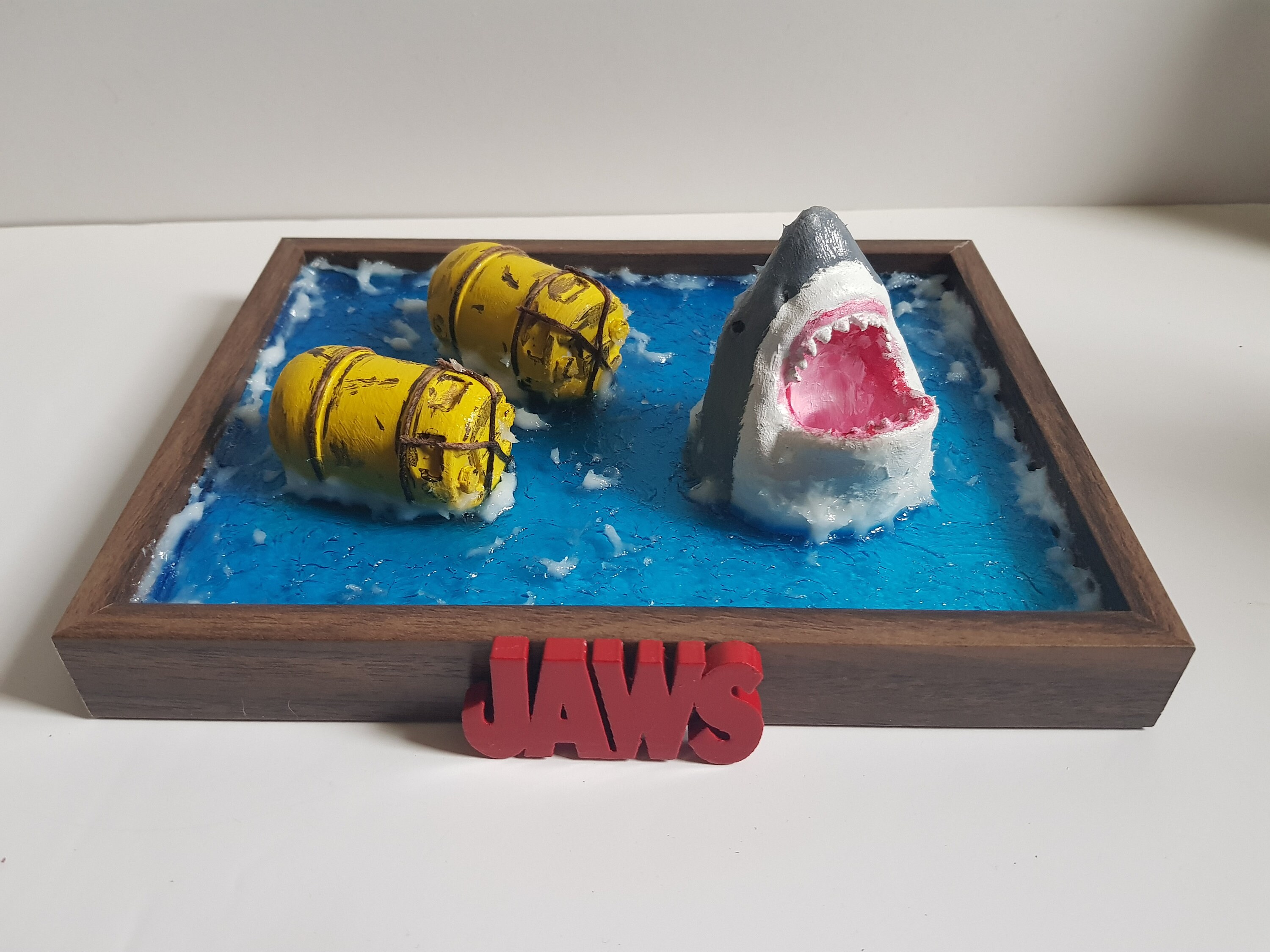 JAWS Diorama Desk Wall Poster Art. Handmade in the U.K. One of A Kind ...