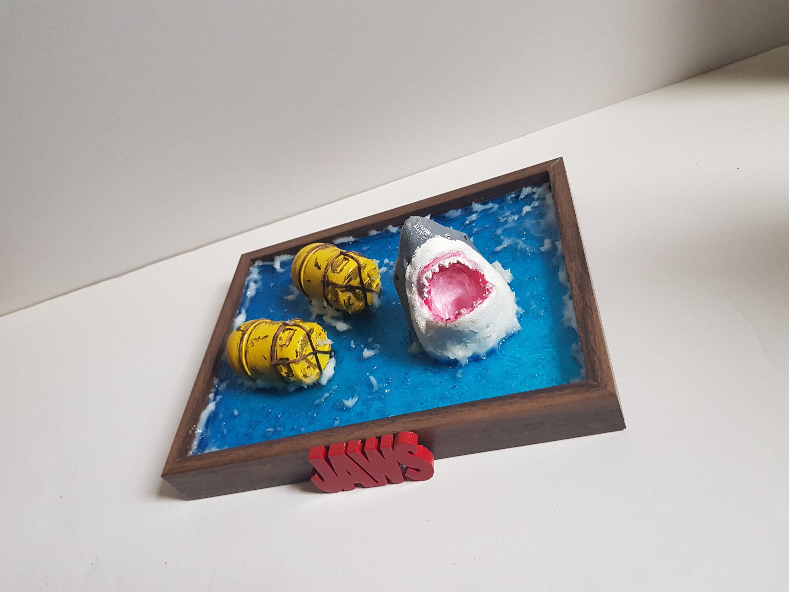 JAWS Diorama Desk Wall Poster Art. Handmade in the U.K. One of A Kind ...
