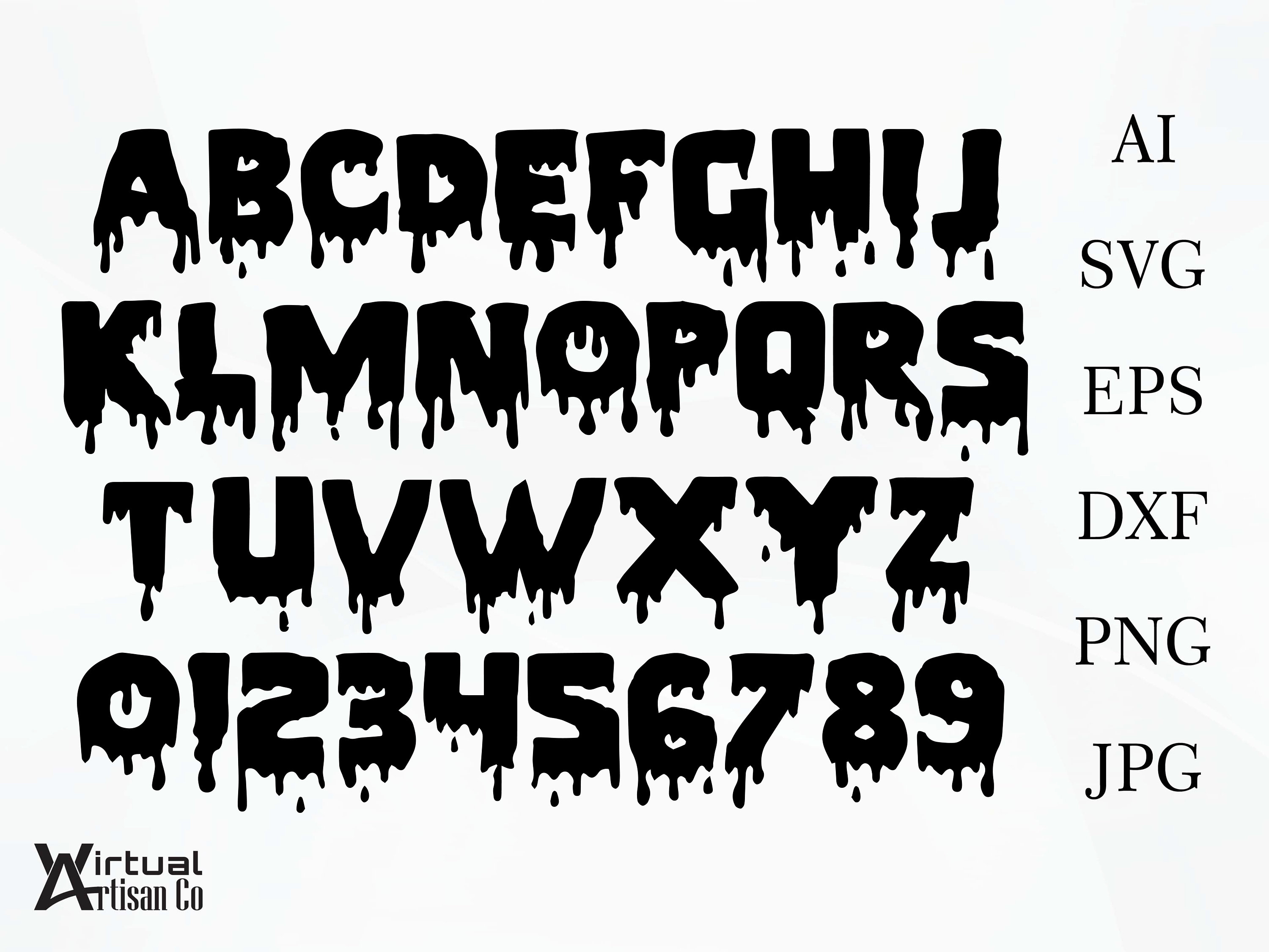 Dripping Font Svg Dripping Alphabet Dripping Cut Files Svg - Etsy UK